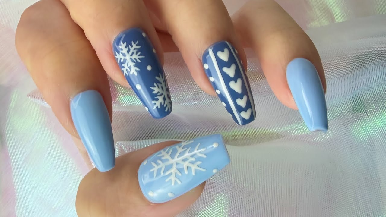 “Easy & Beautiful Winter Snowflake Nail Art ️ Beginner-Friendly Step-by ...