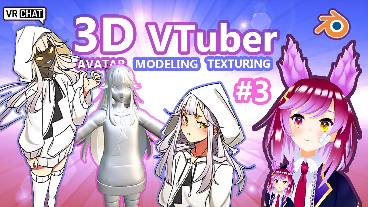 Making 3D VTuber Avatar Ghost From Scratch! PART #3 MODELING Hoodie Ver ...