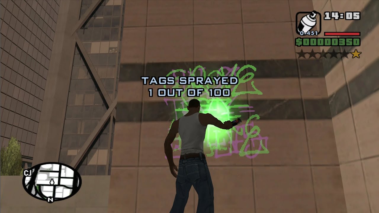 How to spray Gang Tag #81 at the beginning of the game - GTA San ...
