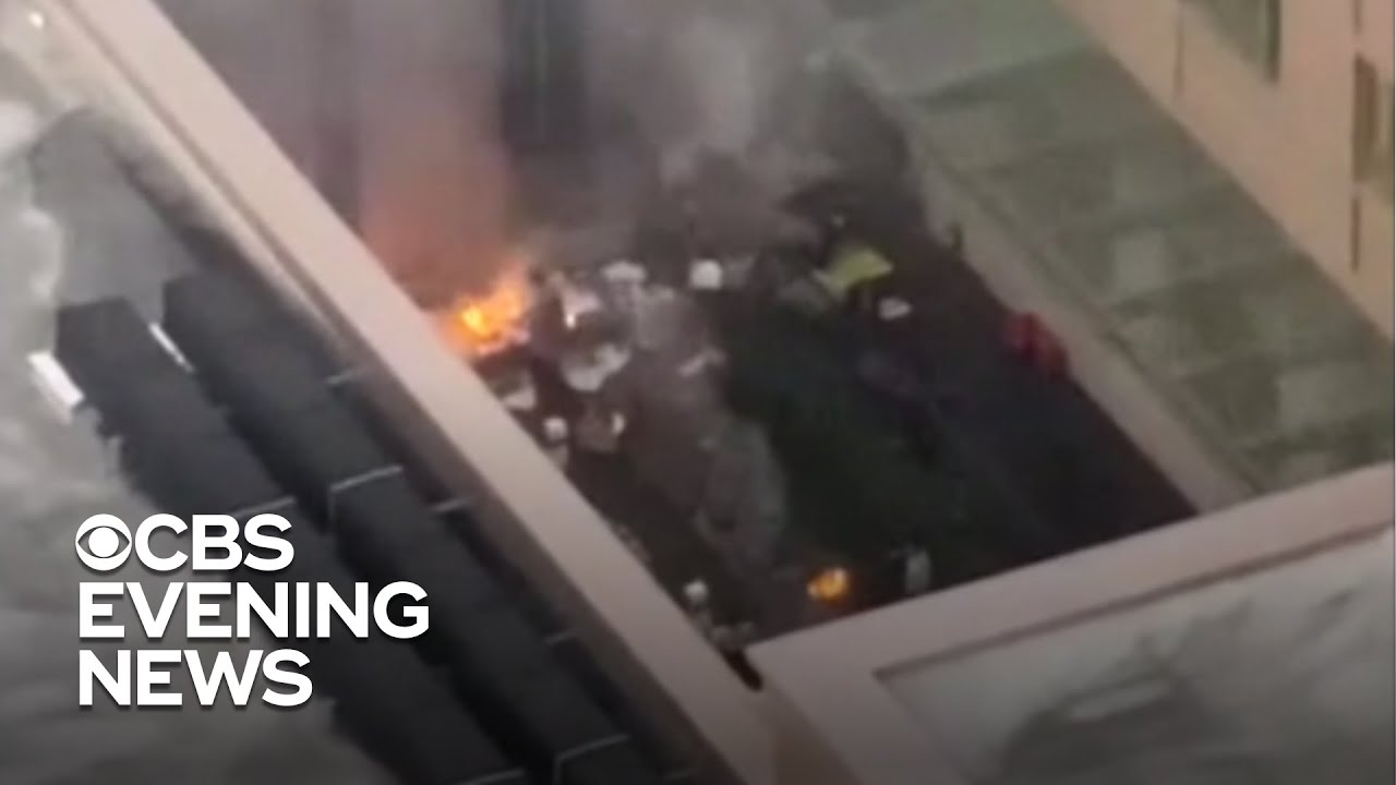 Documents burn after U.S. orders China to close consulate - YouTube