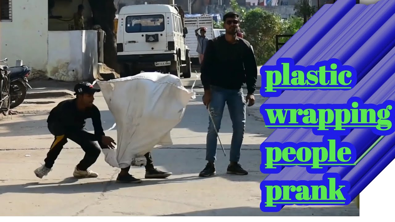 Plastic Wrapping People Prank - Pranks in India - a to z shivaj - YouTube