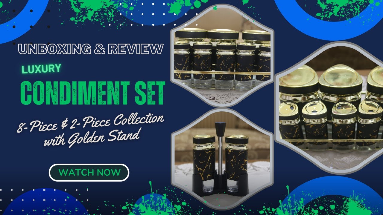Luxury Condiment Set Review | 8-Piece & 2-Piece Collection with Golden ...