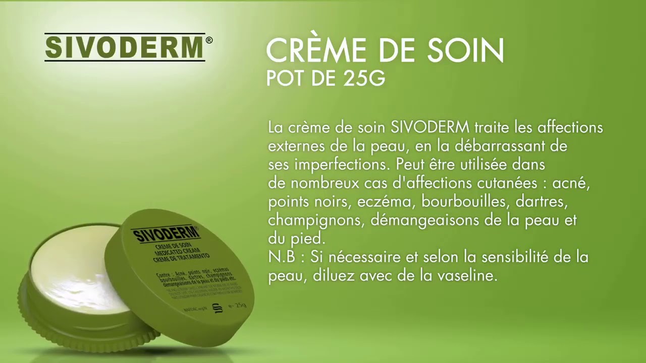SIVODERM crème de soin 25g - YouTube