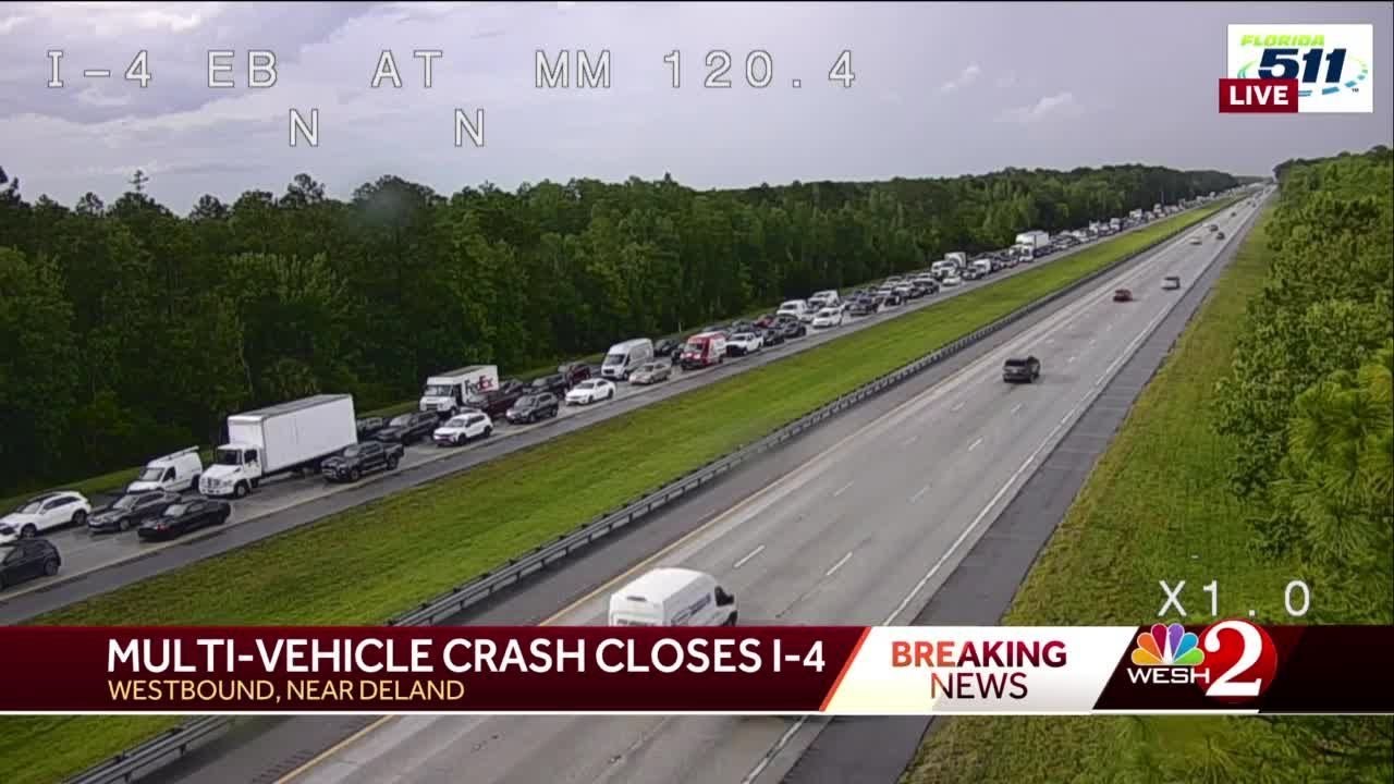 Crash on I-4 near DeLand involves multiple vehicles - YouTube