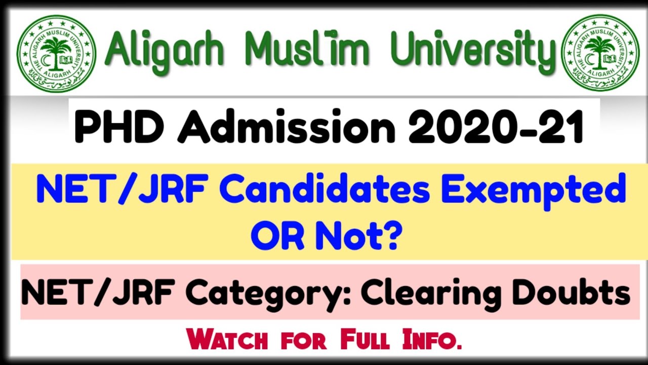 AMU phd entrance exam 2021 | amu phd entrance net/jrf category | amu phd admission - YouTube