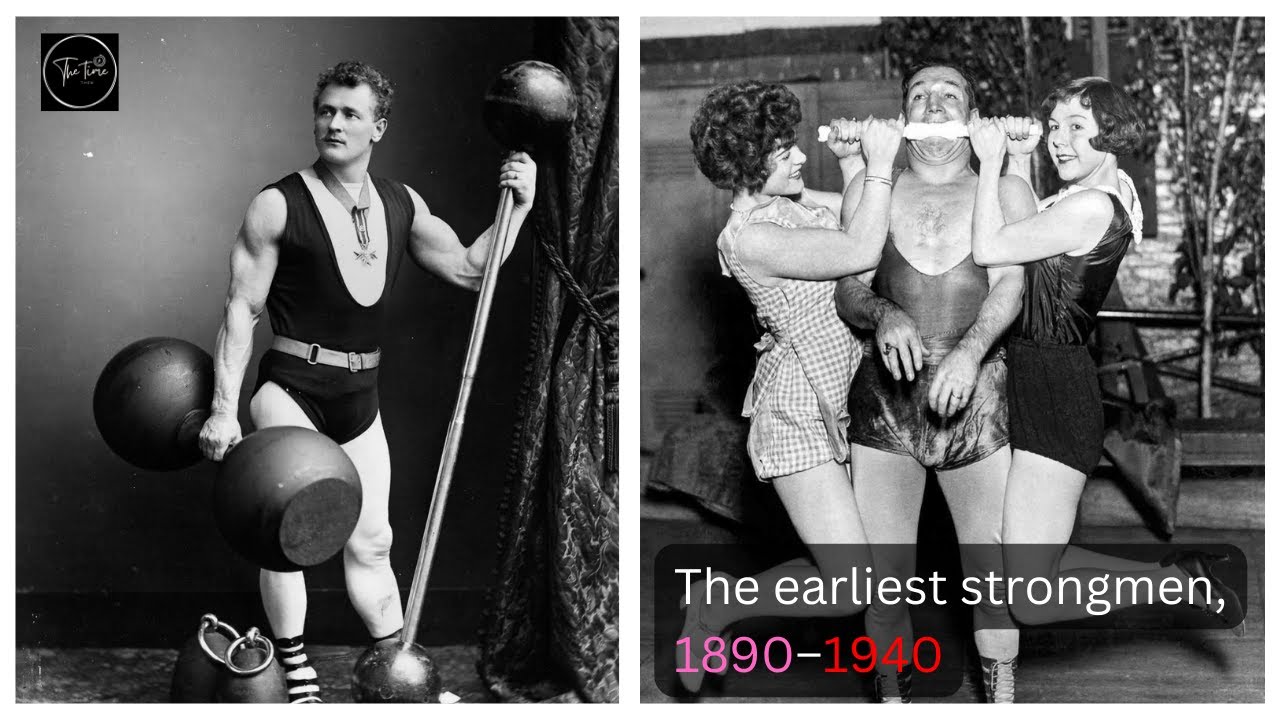 The earliest strongman and woman 1890 - YouTube