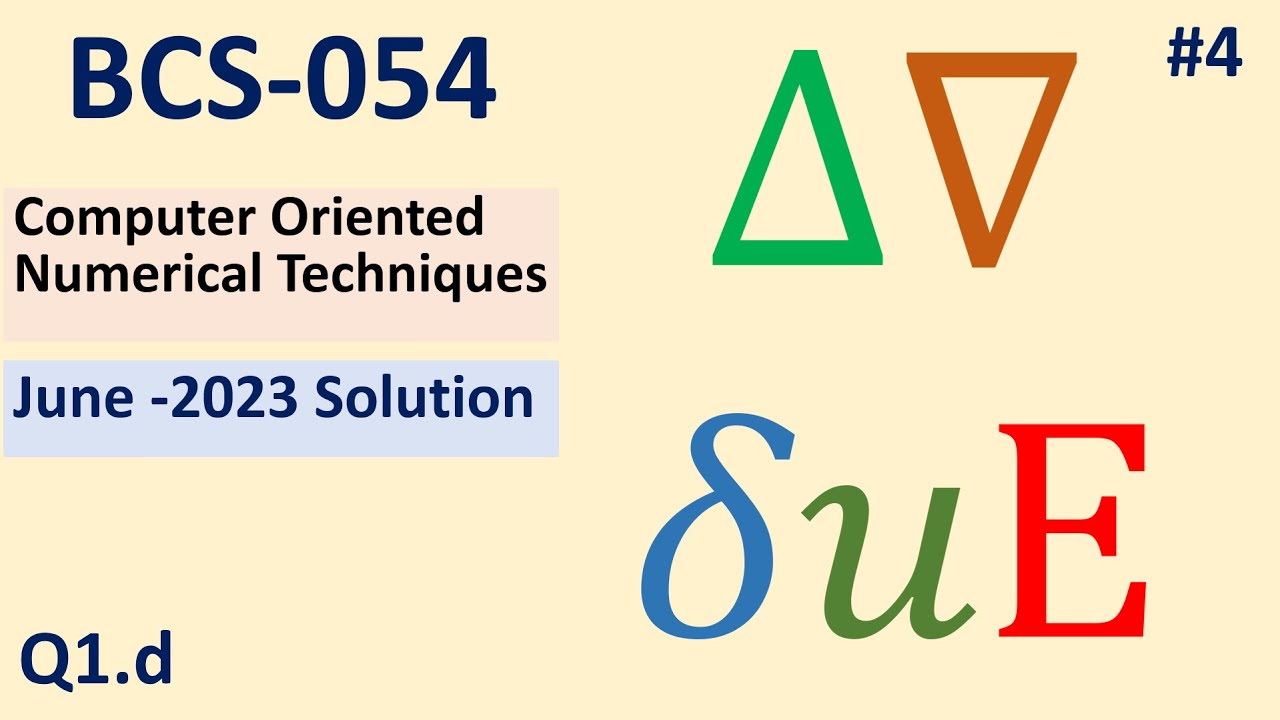 All Operators Explain | Forward, Backward, Mue, Central Difference ...