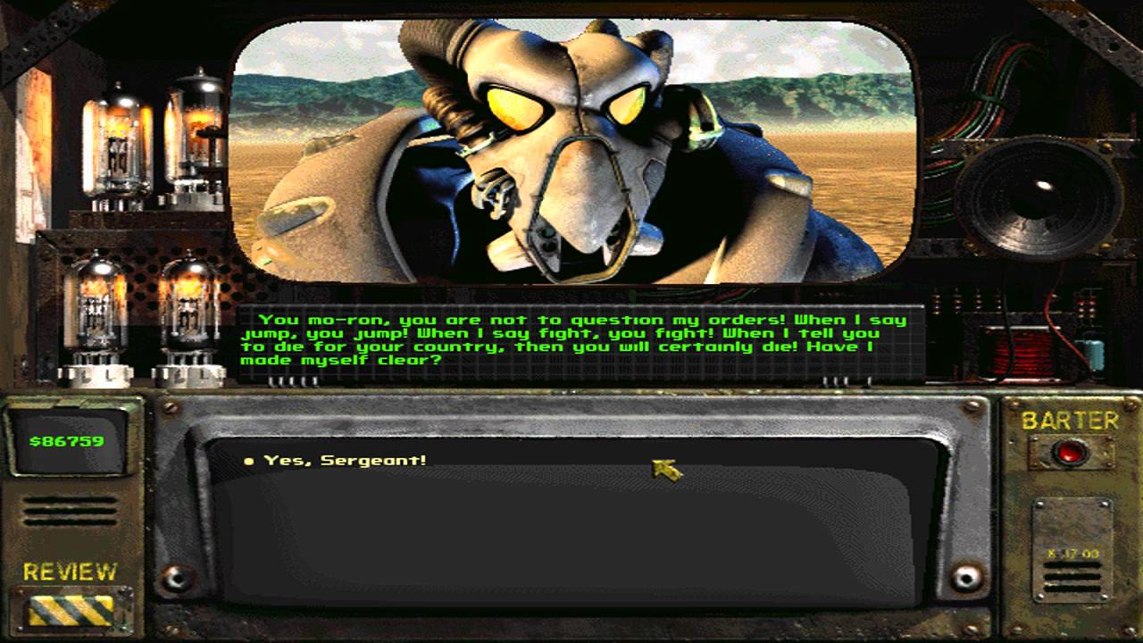 Fallout 2 - Guard and Drill Sergeant (HD) - YouTube