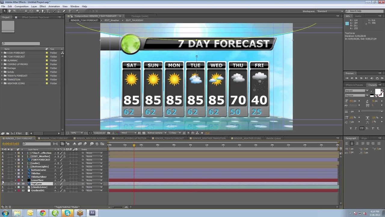 After Effects Weather Television Broadcast Template - YouTube