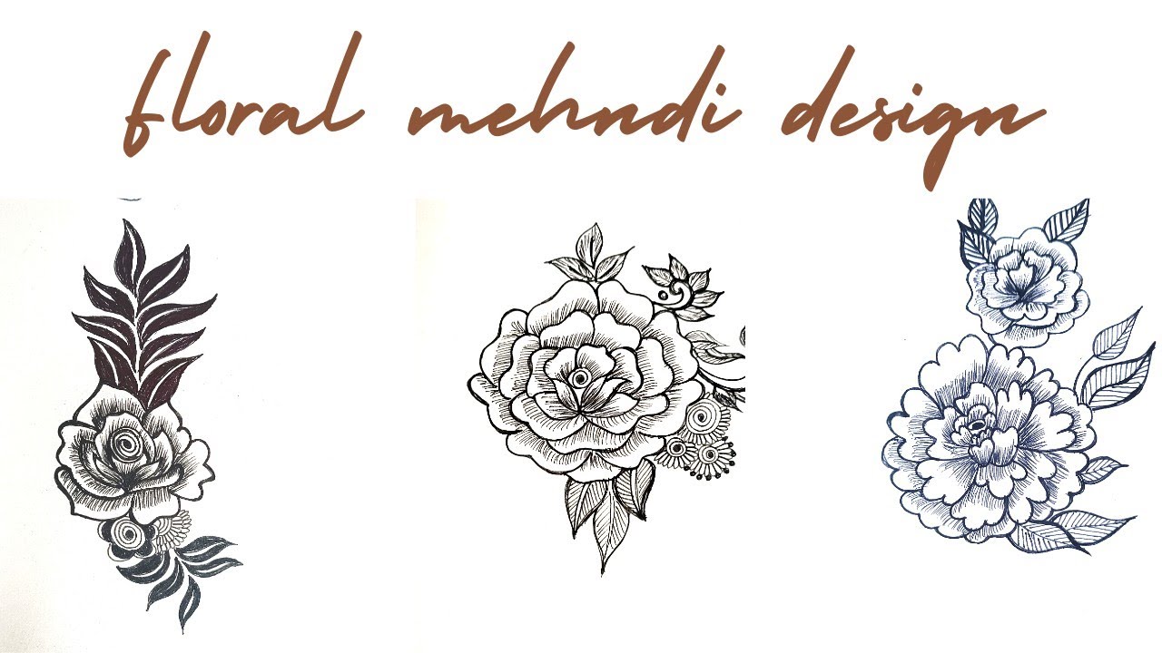 4 Different Floral Mehndi Designs For Beginners | Flower Mehndi Design ...