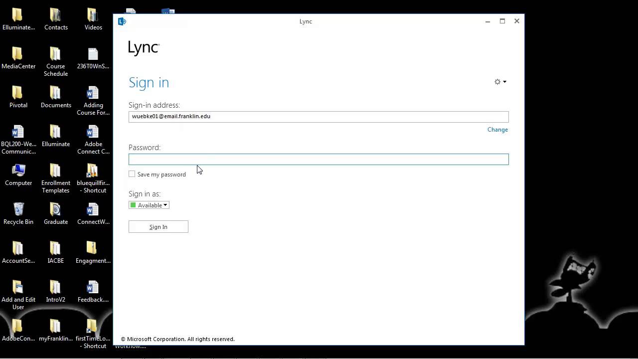 Log into Lync - Desktop - YouTube