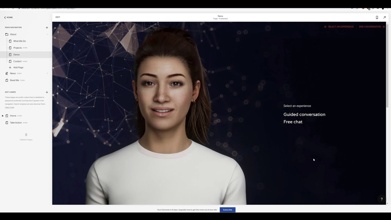 UneeQ Creator walkthrough | Using our hosted experience to deploy your ...