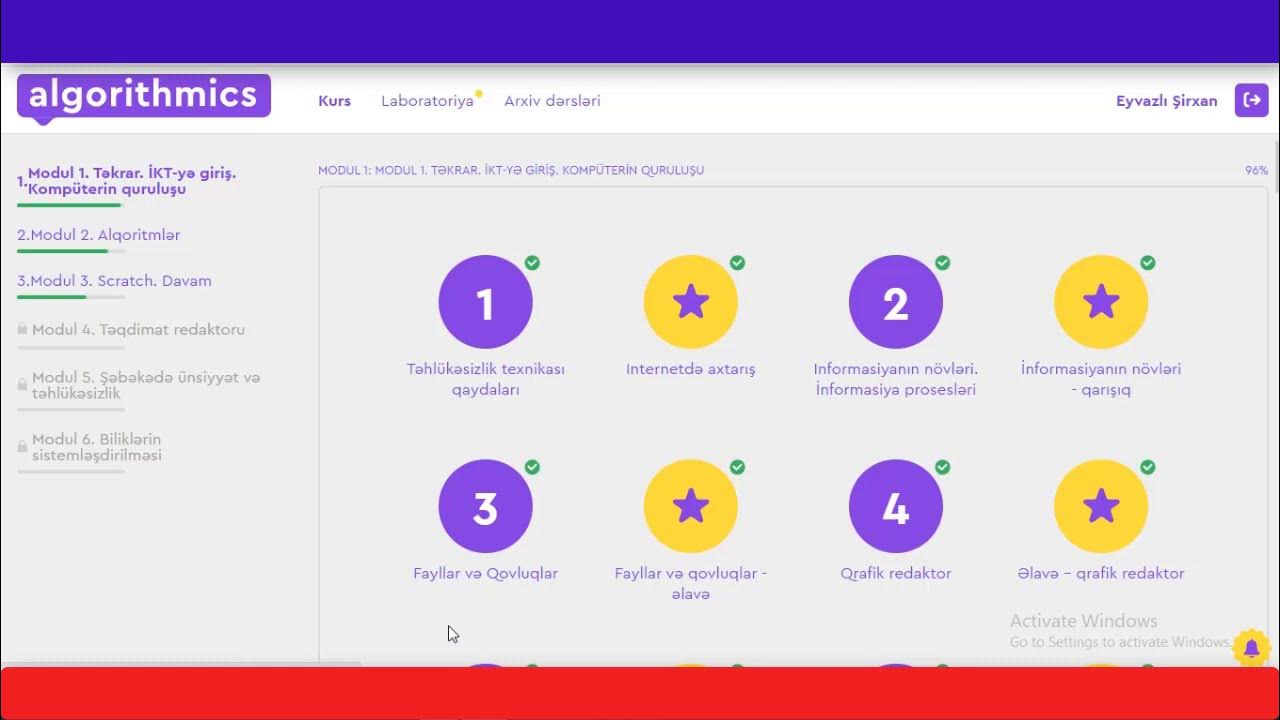 V sinif - Mars Algoritmika Modul-1 (Tapşırıq - 7 və onun ulduzu) - YouTube