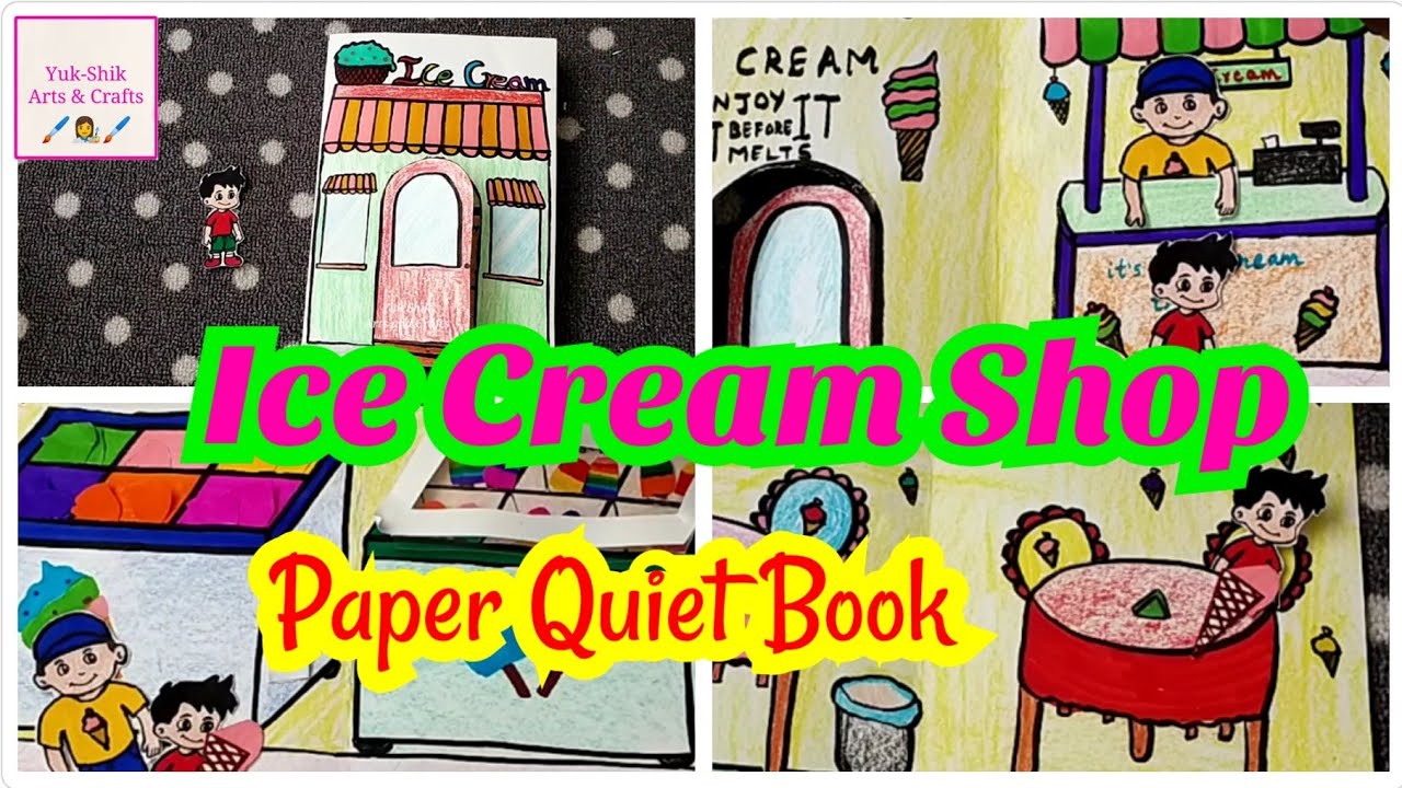 ice cream shop paper quiet book making/homemade quiet book/quiet book ...