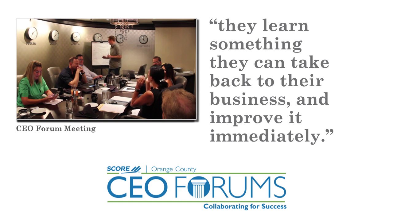 SCORE CEO Forum- Helping Established Businesses to Grow - YouTube