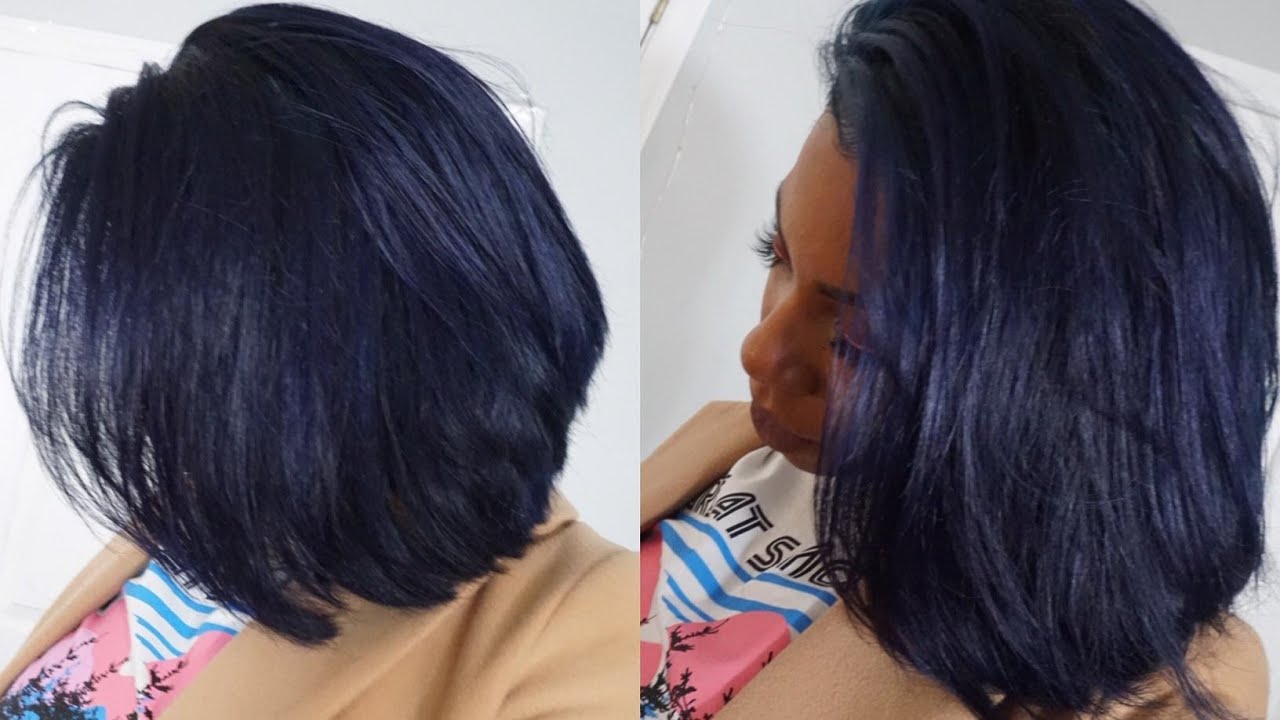 PERUVIAN STRAIGHT MIDNIGHT BLUE FRONTAL BOB WIG⎮ALI KLAIYI HAIR REVIEW ...