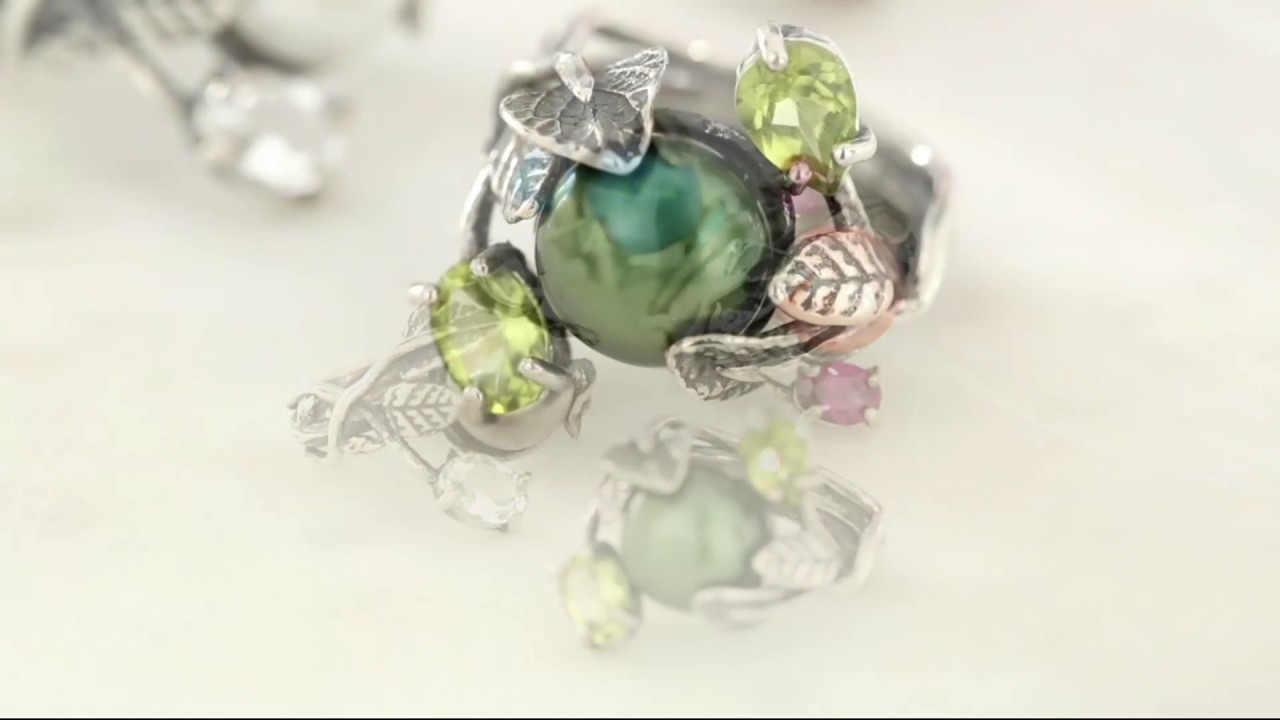 Sterling Silver Cultured Pearl & Gemstone Ring by Or Paz on QVC - YouTube