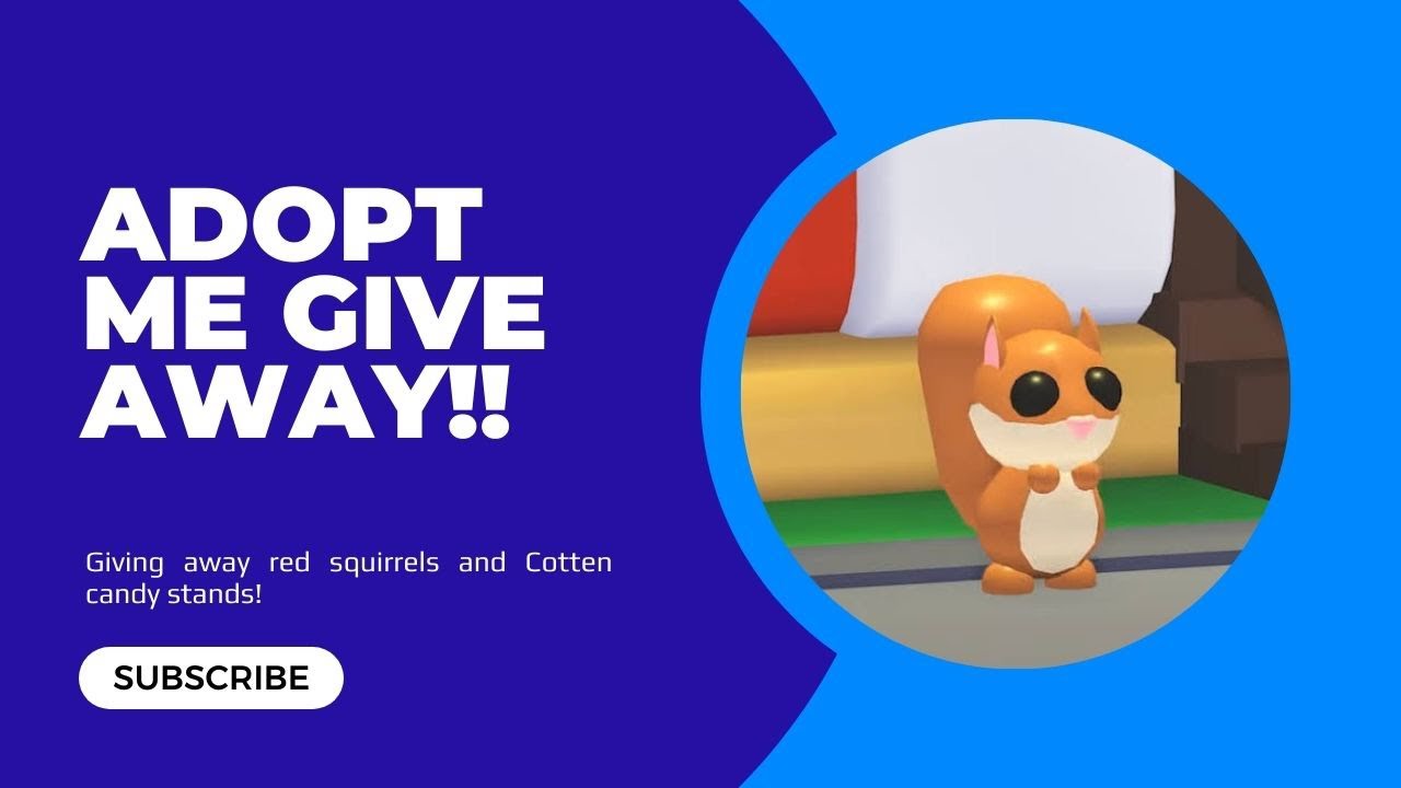 Adopt me red squirrel and Cotten candy stand give away! - YouTube