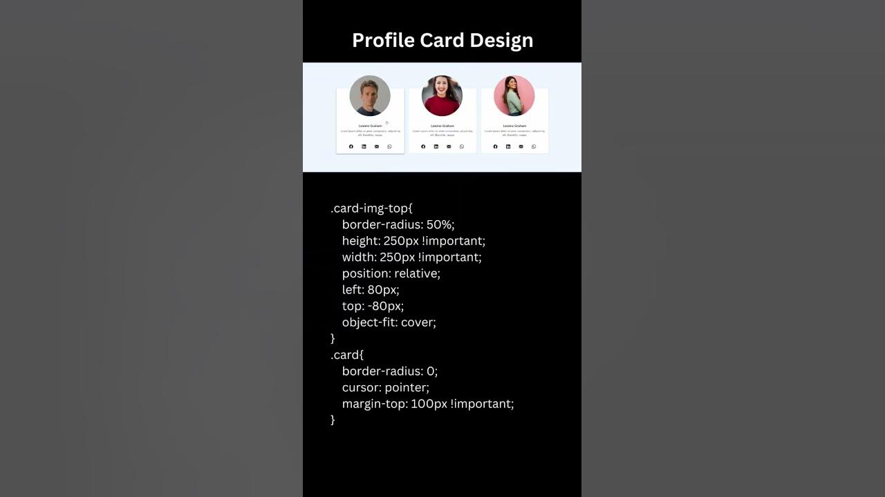Profile Card Design Coding Code Htmlcsstutorial Viral Reactjs Youtube