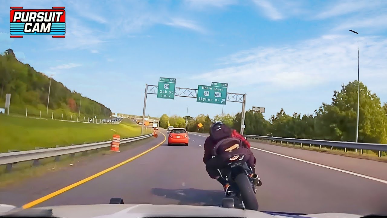 Craziest Motorcycle Police Chases Caught on Dashcam #1 - YouTube