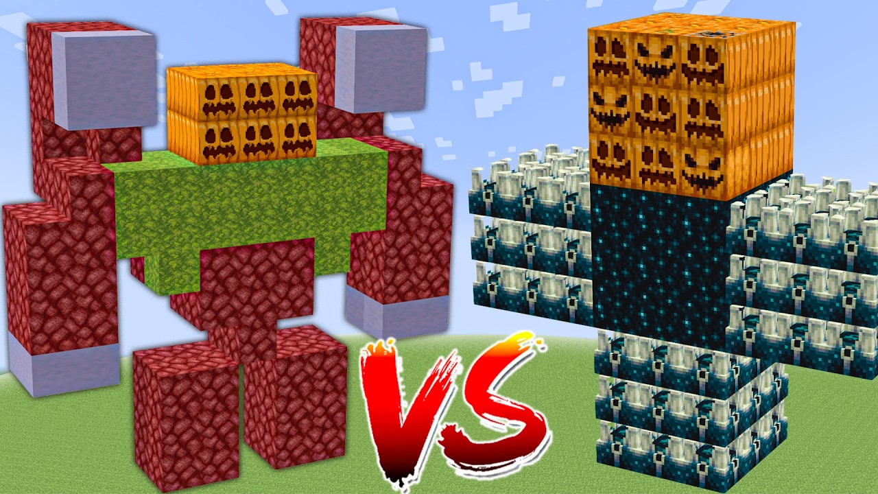 Bedrock golem, SuperSniffer, Ghost Herobrine vs All New golems ...