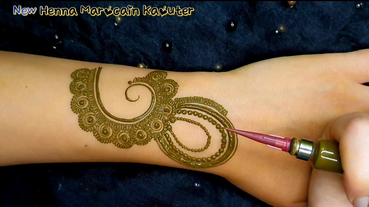 تصميم جديد لحناء مغربية A new beautiful Moroccan henna design - YouTube