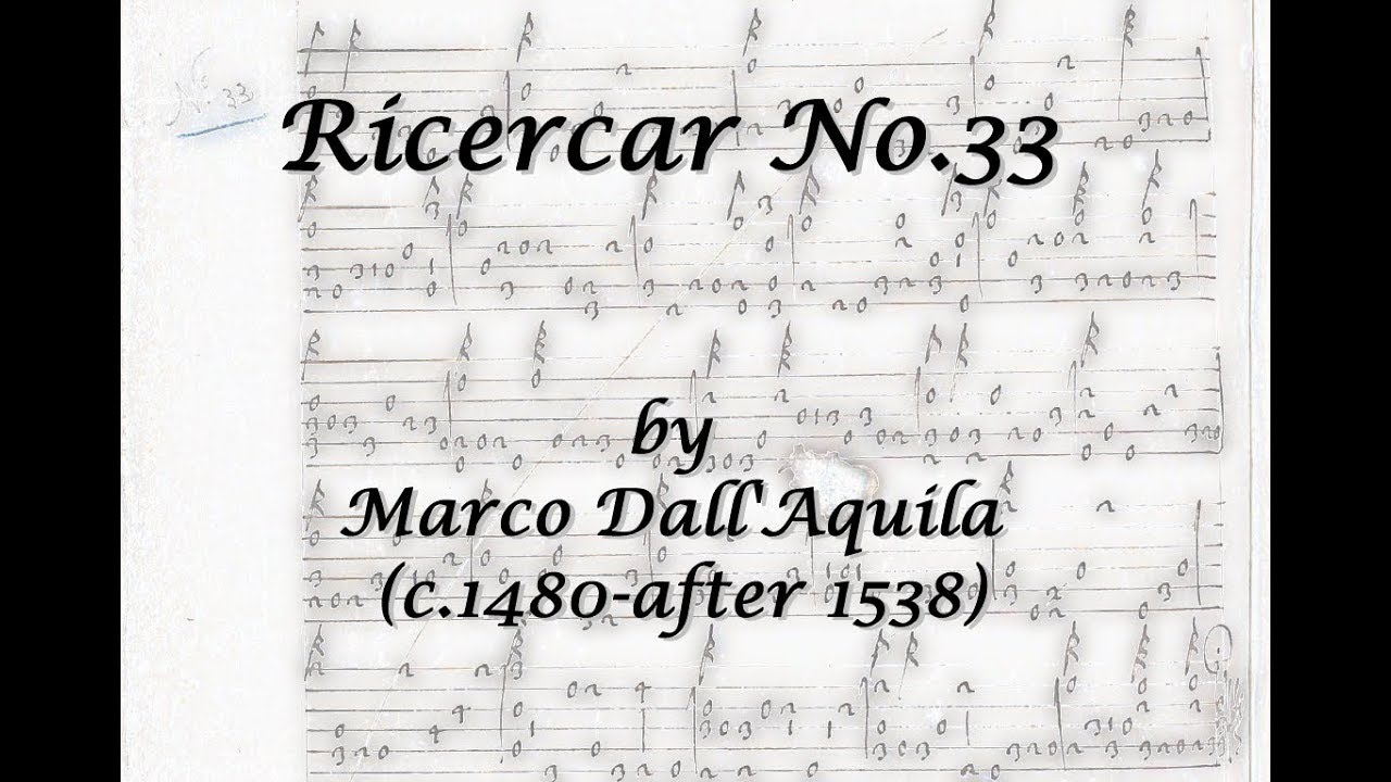 Ricercar No.33 by Marco Dall'Aquila ; Renaissance Lute - YouTube