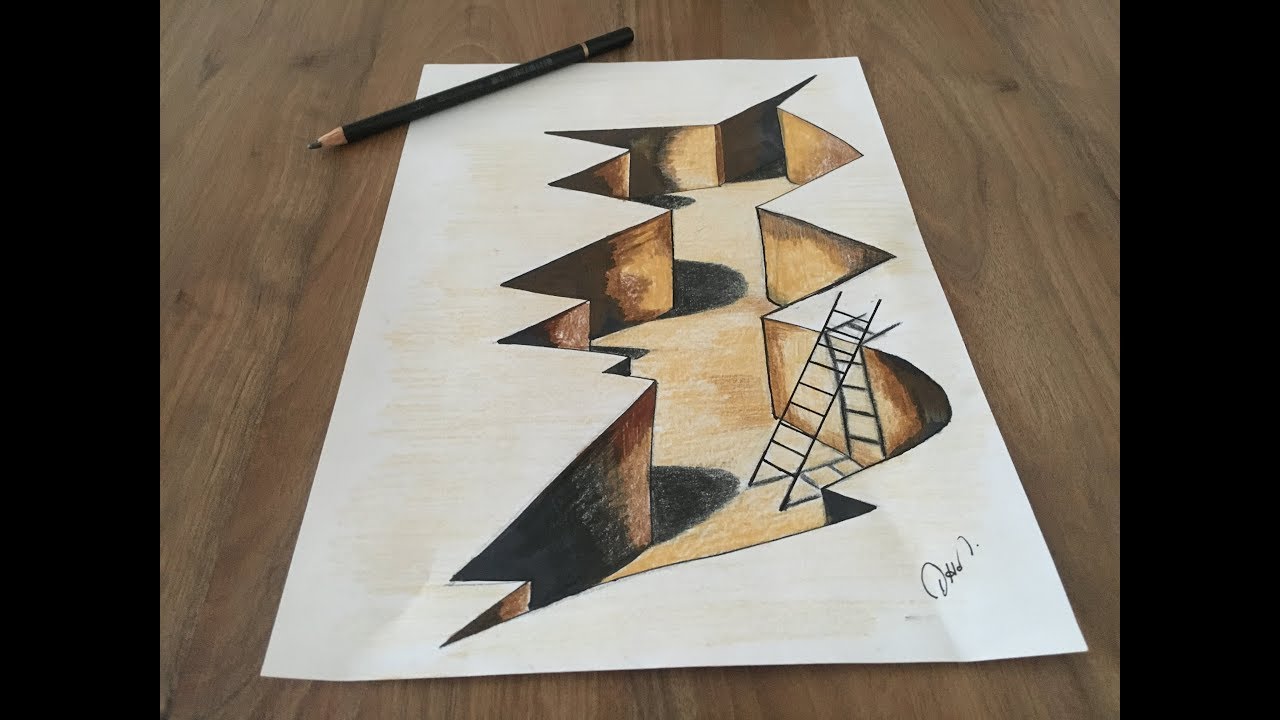 3D ÇUKUR NASIL ÇİZİLİR (3D HOLE DRAWING) - YouTube