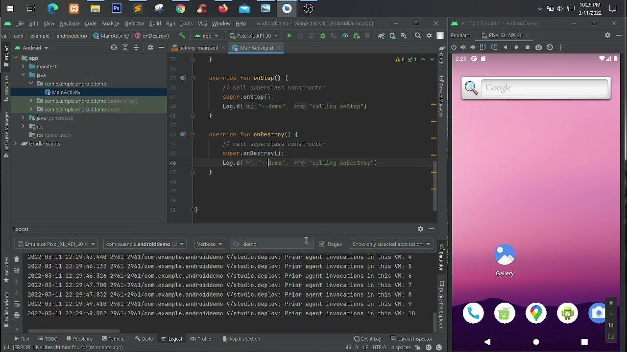 [Kotlin-Demo] Android Activity Life Cycle thru Callback Methods ...