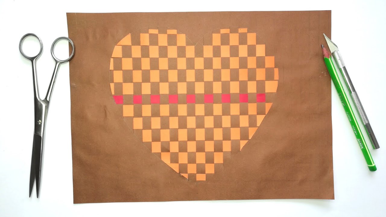 DIY - How to weave heart/ Easy heart weaving tutorial - YouTube