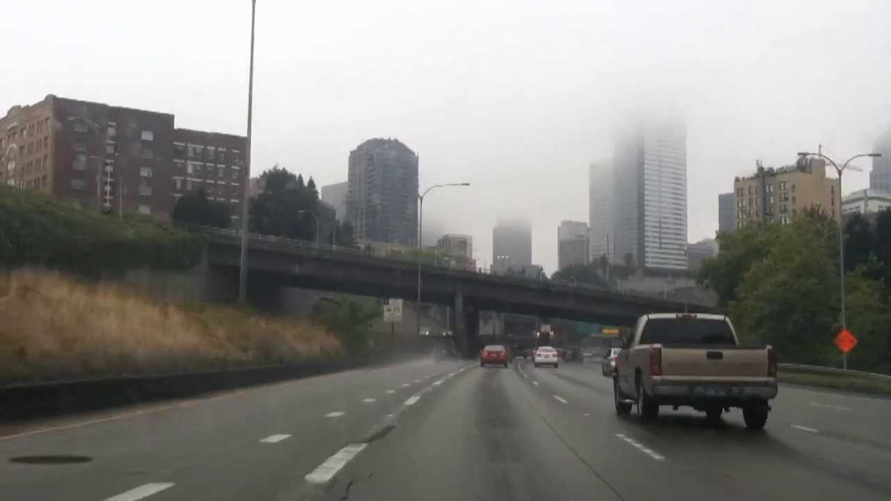 Drive To Downtown Seattle On Overcast & Rainy Day - YouTube