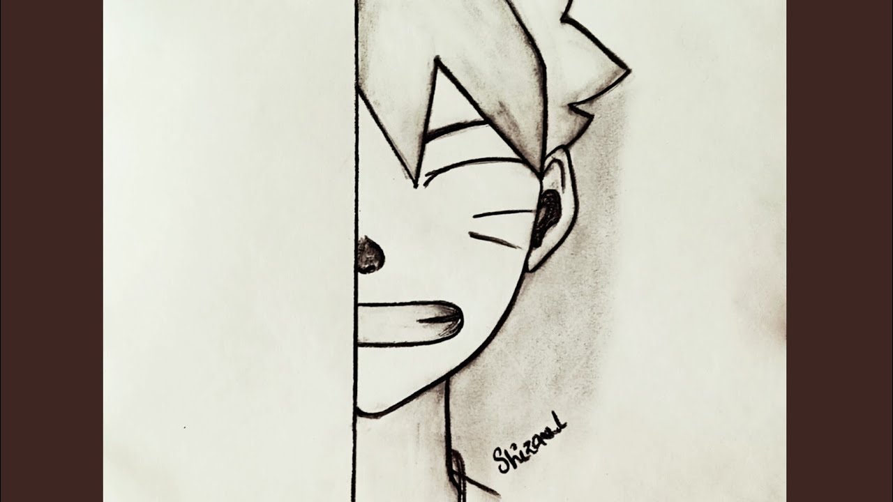 How to draw Boruto Uzumaki Half face || Easy Anime Drawing|| Anime ...