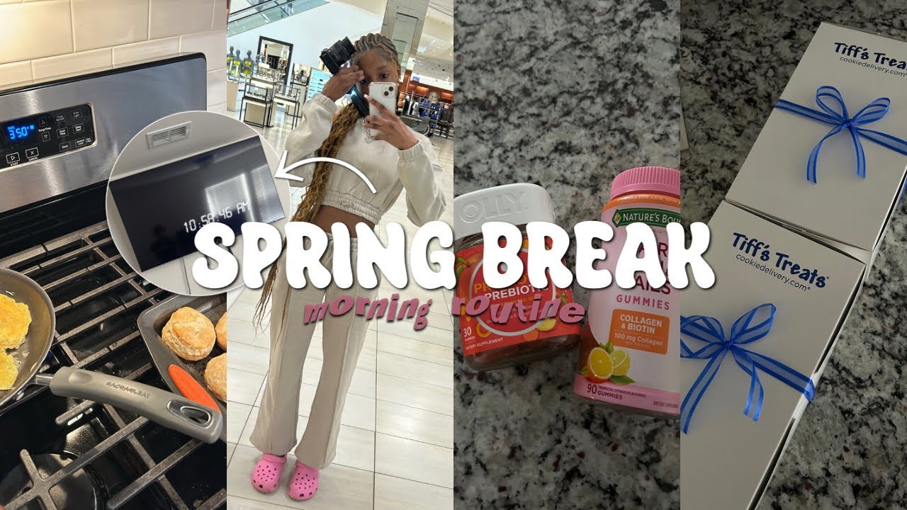 MY SPRING BREAK morning routine | cleaning, cooking, hygiene etc. - YouTube