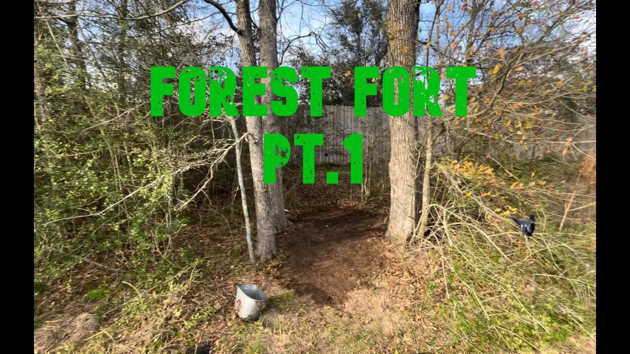 How to build a Forest Fort Pt.1 (Clearing out land) - YouTube