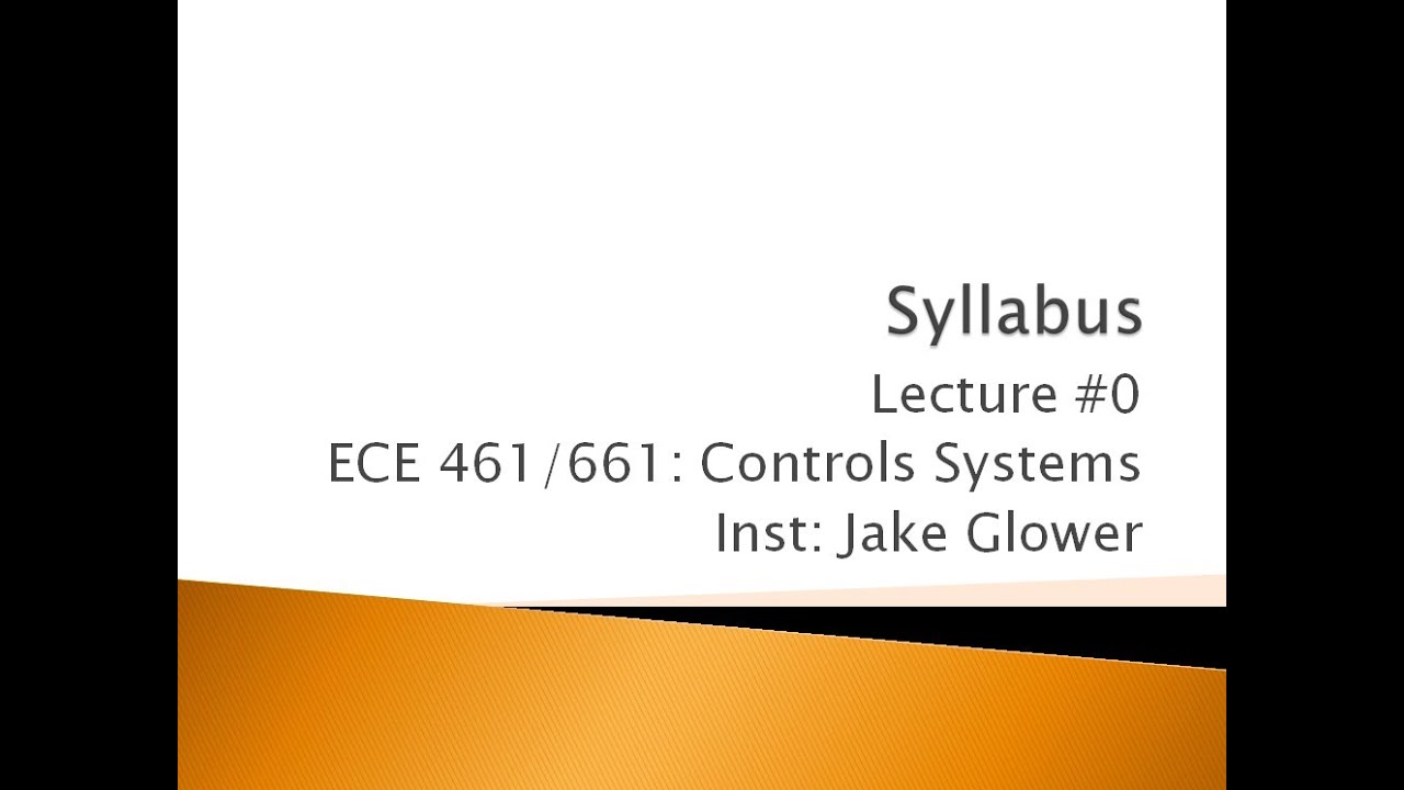 ECE 461.00 Introduction & Syllabus - YouTube