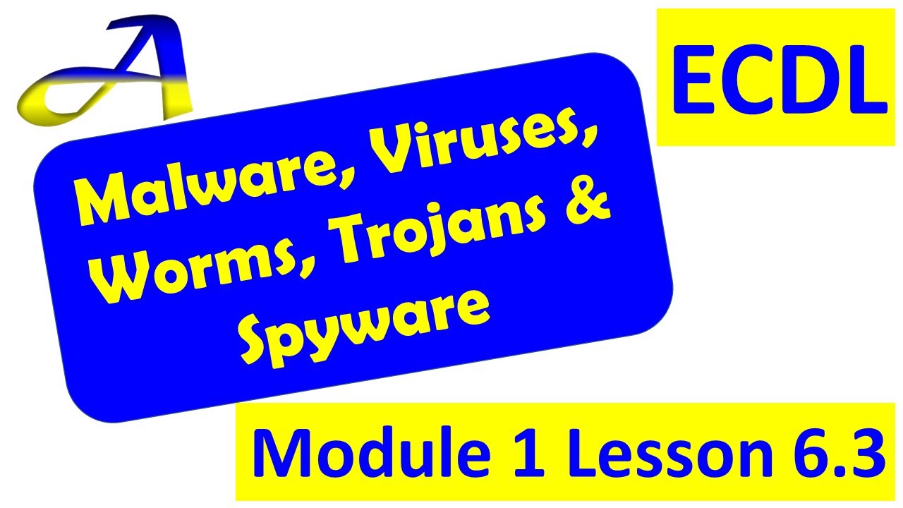 Malware, Viruses, Worms, Trojans and Spyware , Lesson 6.3 ECDL/ICDL Module 1, Computer ...