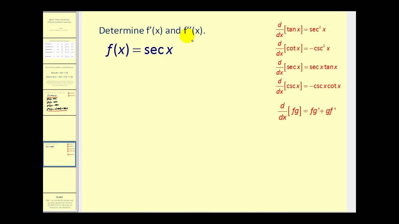 Higher Order Derivatives of Trigonometric Functions - YouTube
