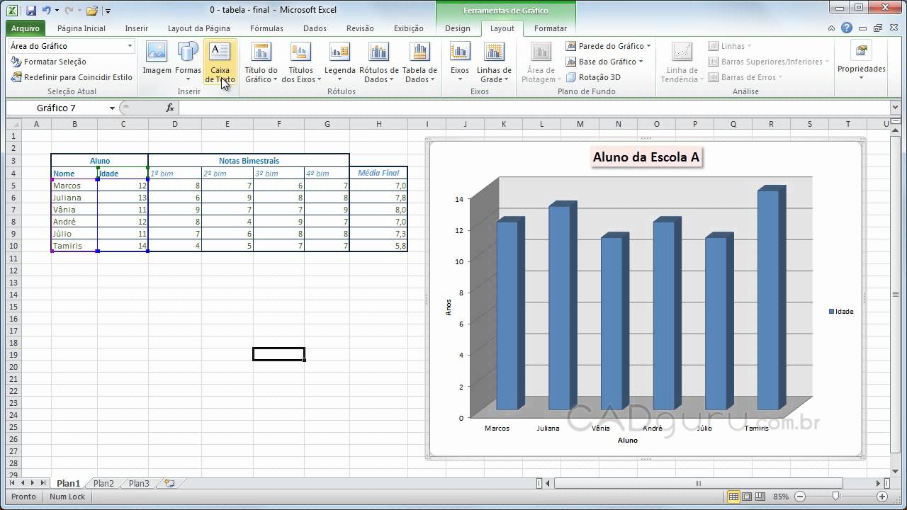 Aula 5.5- Formatar o Layout do Gráfico Parte A - Curso Gratuito Excel ...