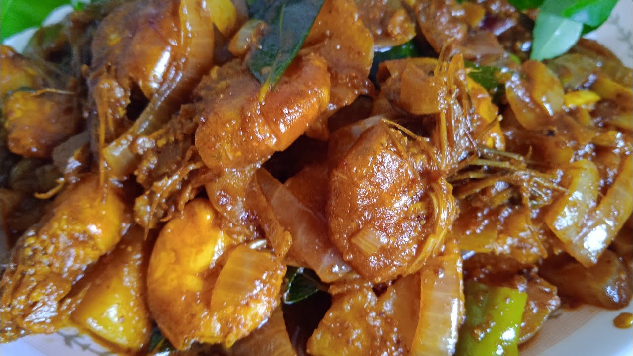 Tasty kerala style Prawns Roast.chemmeen Roast.কেরালা স্টাইলে চিংড়ি ...