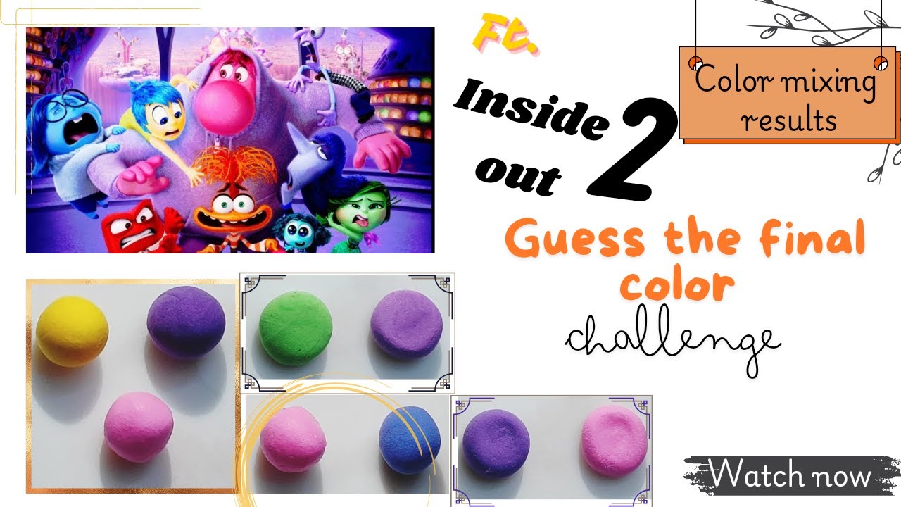 Inside out 2 color mixing challenge||clay color mixing results 19# ...