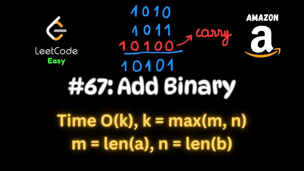 Add Binary Two Pointers Amazon Interview Question Leetcode 67 1031