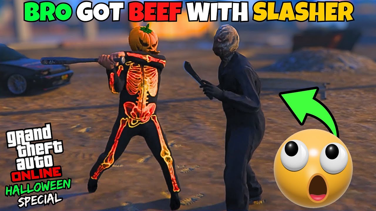 My Bro Got Beef with this Sack Slasher in GTA Online l GTA Halloween ...