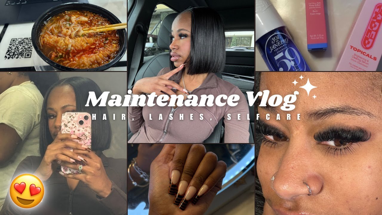 Maintenance Vlog ♡︎ | hair + lashes + self-care + more! - YouTube