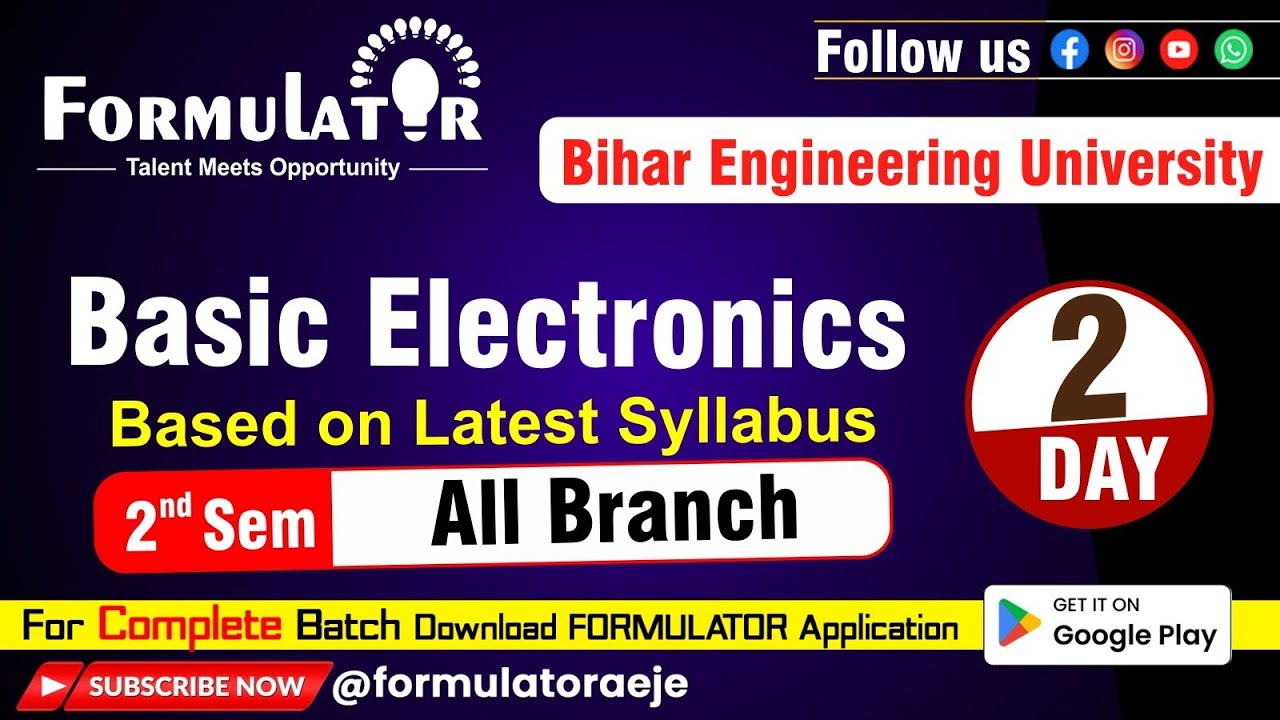 Day-02 Introduction to Basic Electronics | 2nd Semester II Bihar Engineering University - YouTube