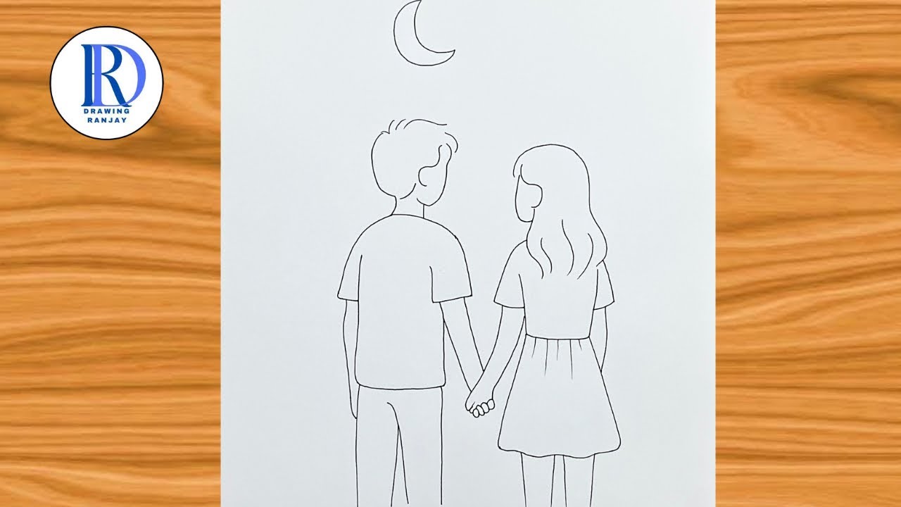 Couple drawing step by step | Easy drawing for beginners | Chitra - YouTube
