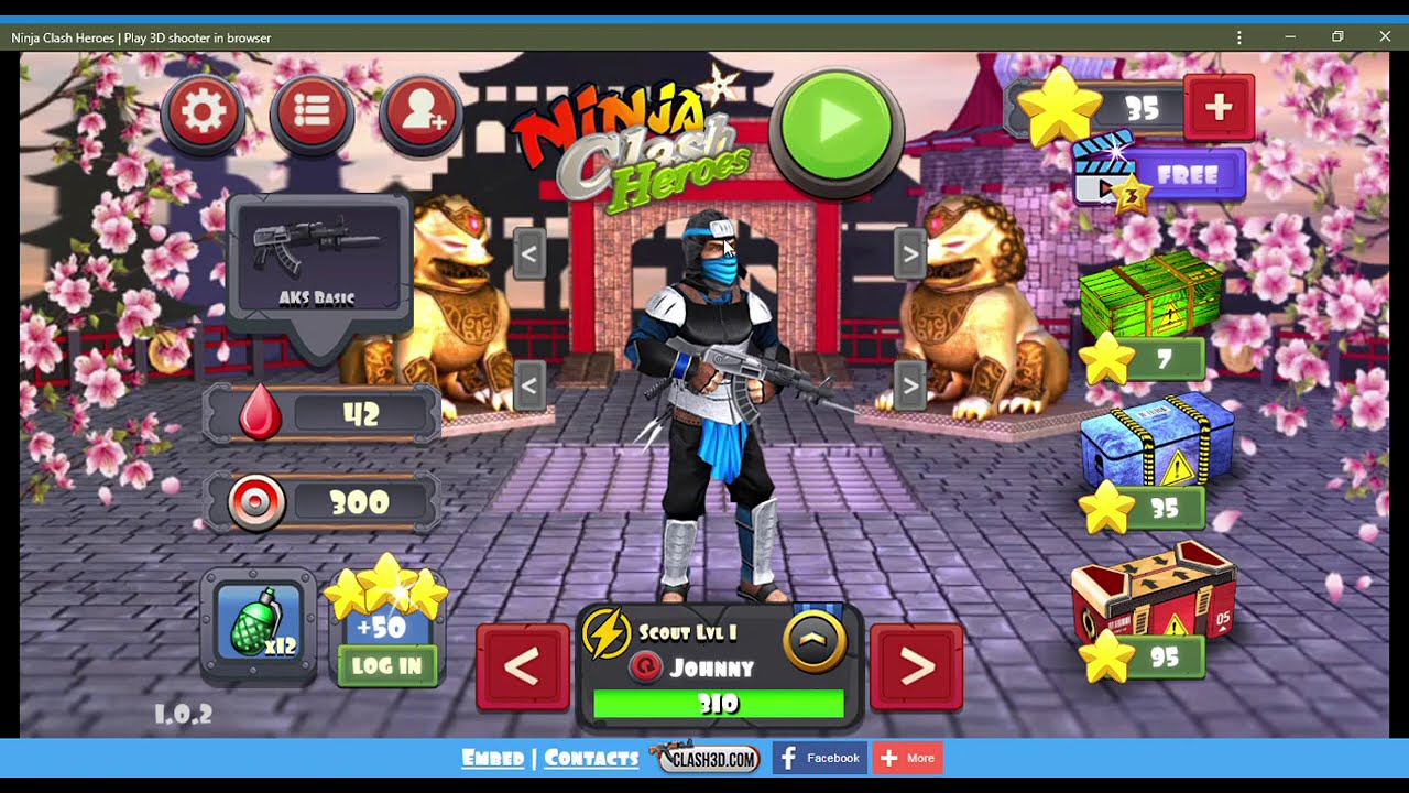 Ninja Clash Heroes Play 3D shooter in browser - YouTube