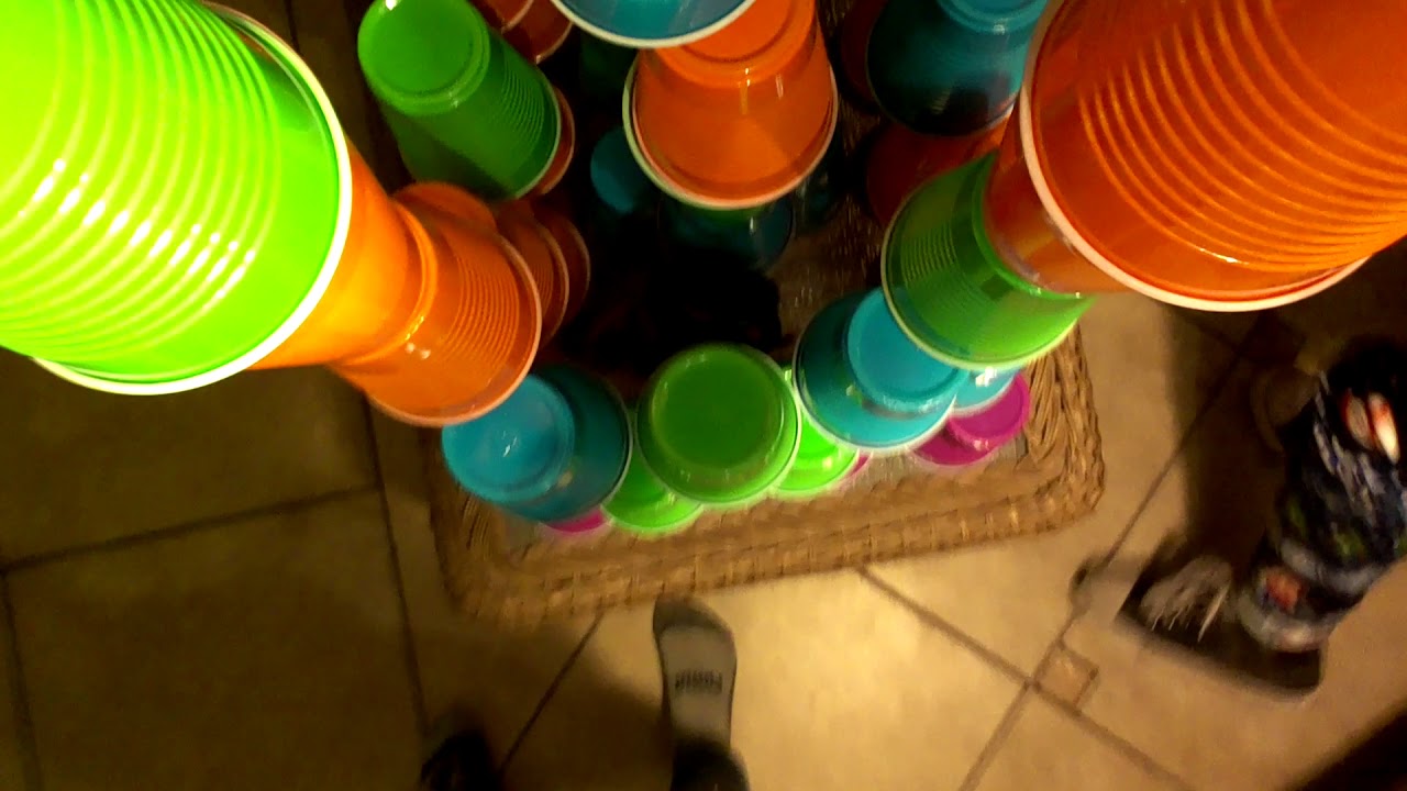 crazy cup tower - YouTube