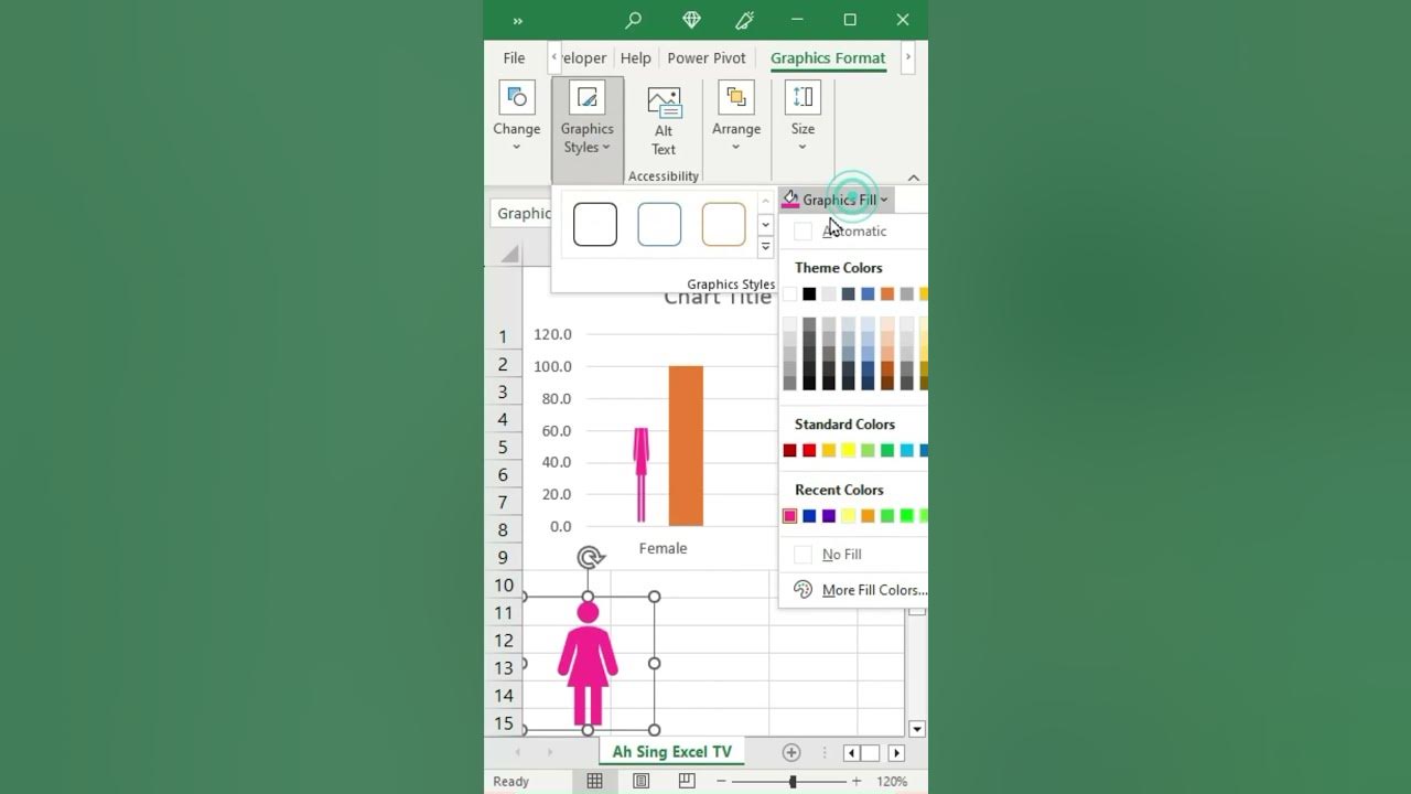 How to create filled shape chart in Excel - YouTube