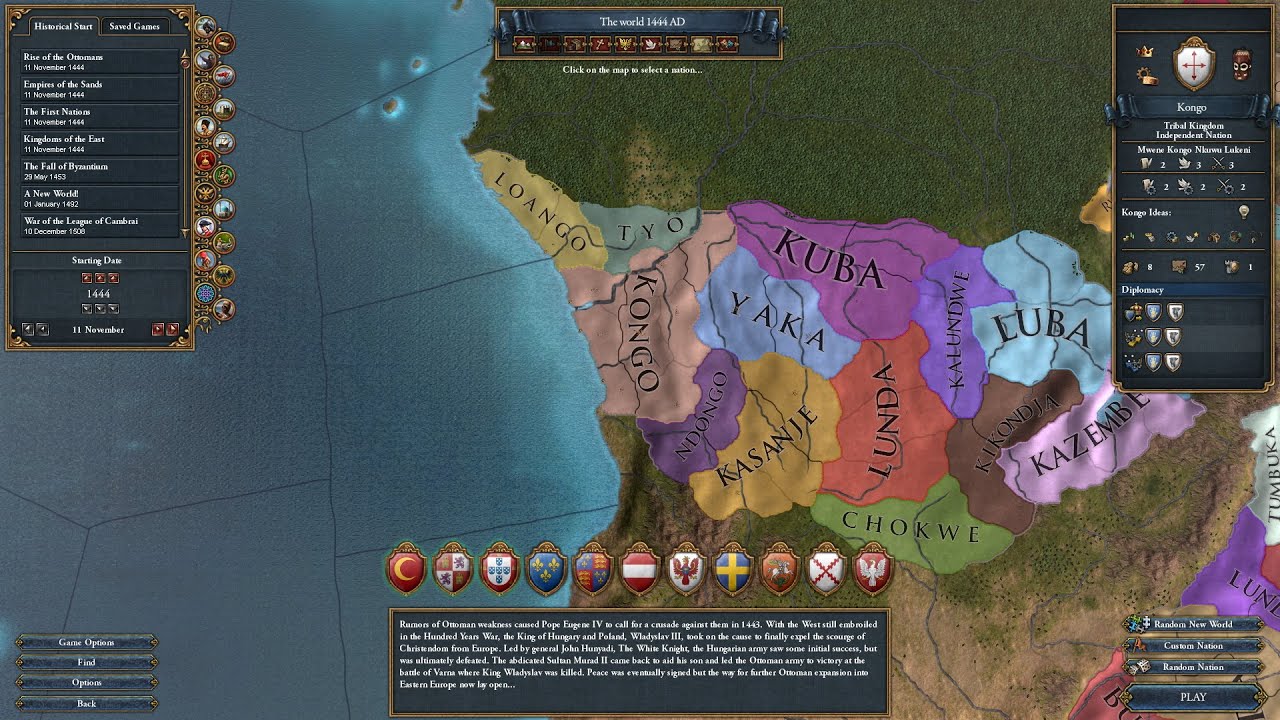 Europa Universalis IV (Kongo) - Part 1: Great Mwene - YouTube