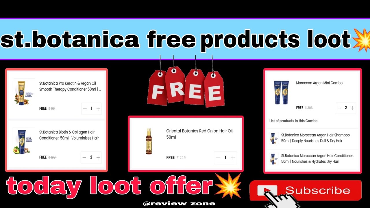 st.botanica free products/ st.botanica free loot offer today/ st ...